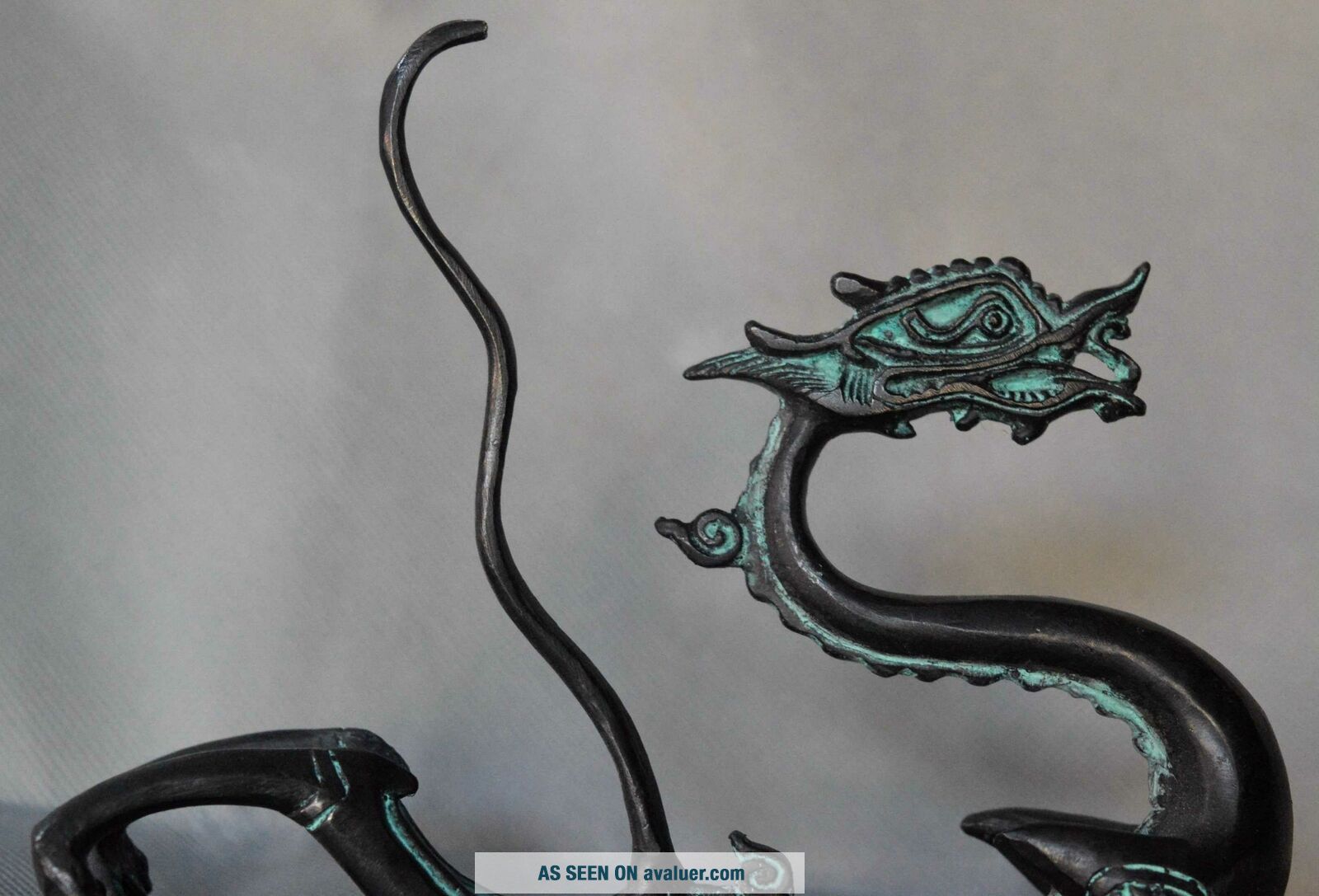 Collectable Handwork Bronze Carve Dragon Head Auspicious Exorcism ...