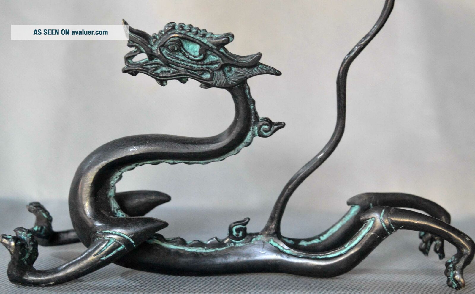 Collectable Handwork Bronze Carve Dragon Head Auspicious Exorcism ...