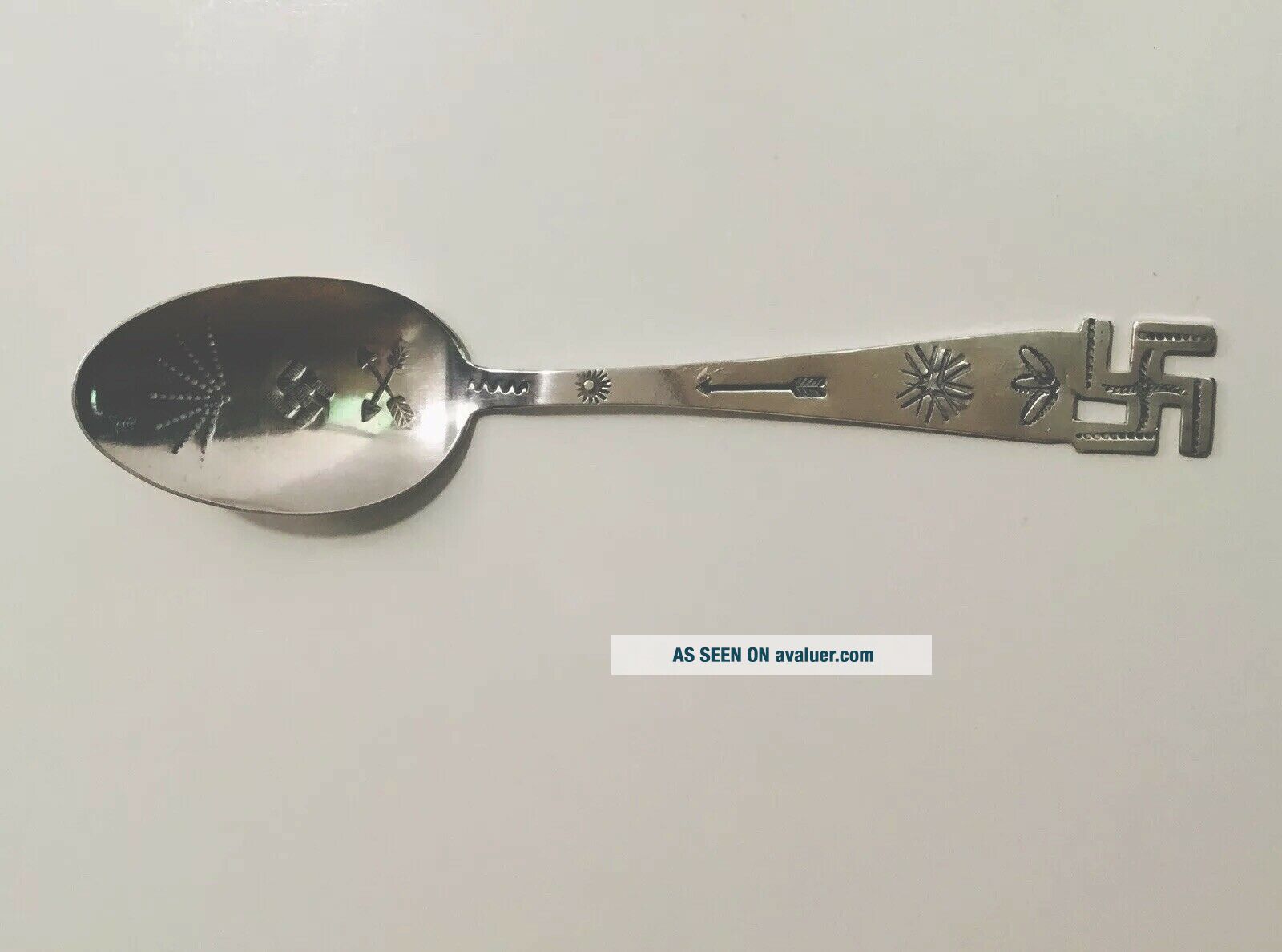 Antique Navajo Native American Swastika Sterling Silver Souvenir Spoon ...