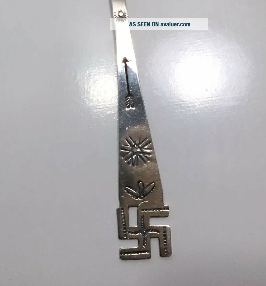 Antique Navajo Native American Swastika Sterling Silver Souvenir Spoon ...