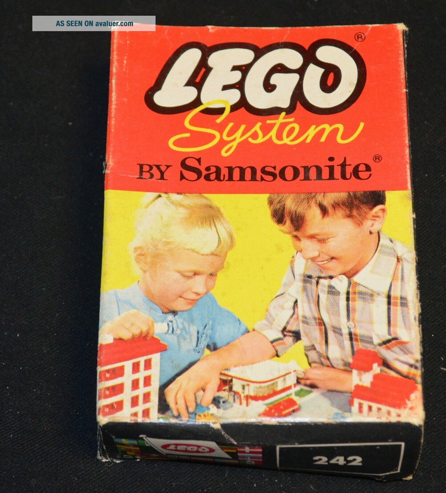 VINTAGE LEGO SAMSONITE ERA EMPTY BOX ONLY SET 242 INTERNATIONAL FLAGS ...