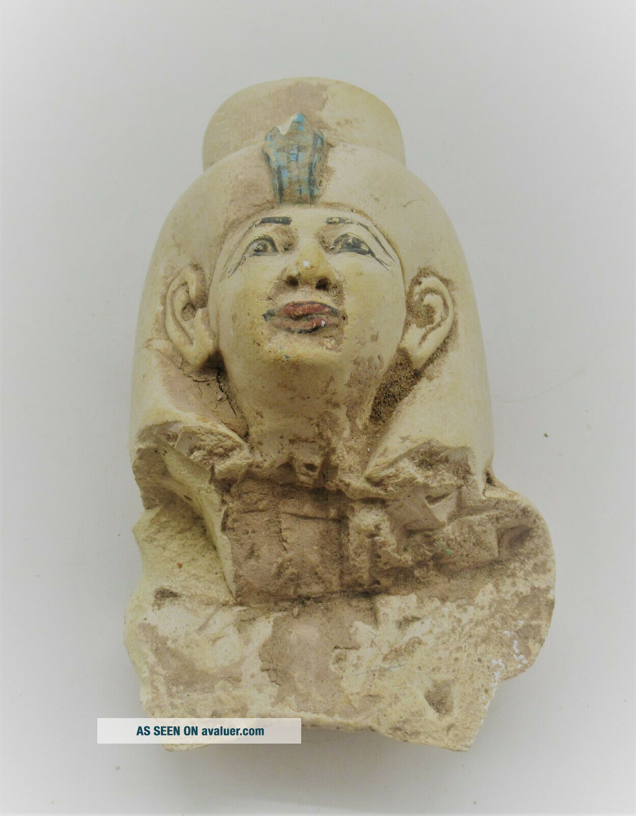 CIRCA 600BCE ANCIENT EGYPTIAN STONE STATUE FRAGMENT HEAD OF PHAROAH ...