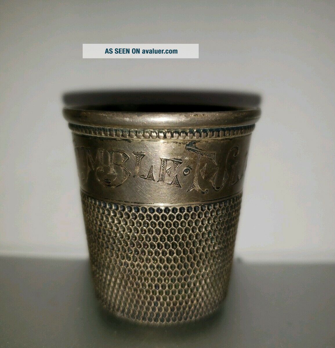 Antique Simon Bros. Sterling Thimble Only A Thimble Full | #3821793