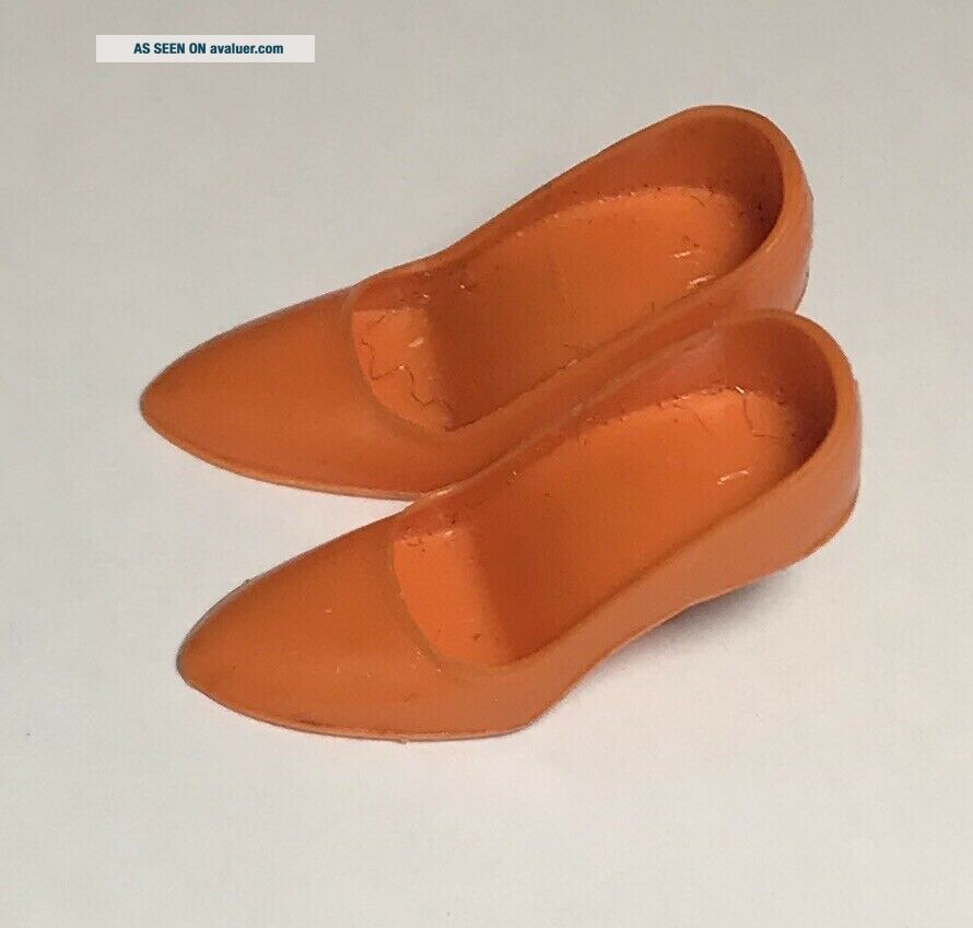 HTF Vintage Barbie Doll Orange Closed Toe JAPAN Heels Shoes | #3813543
