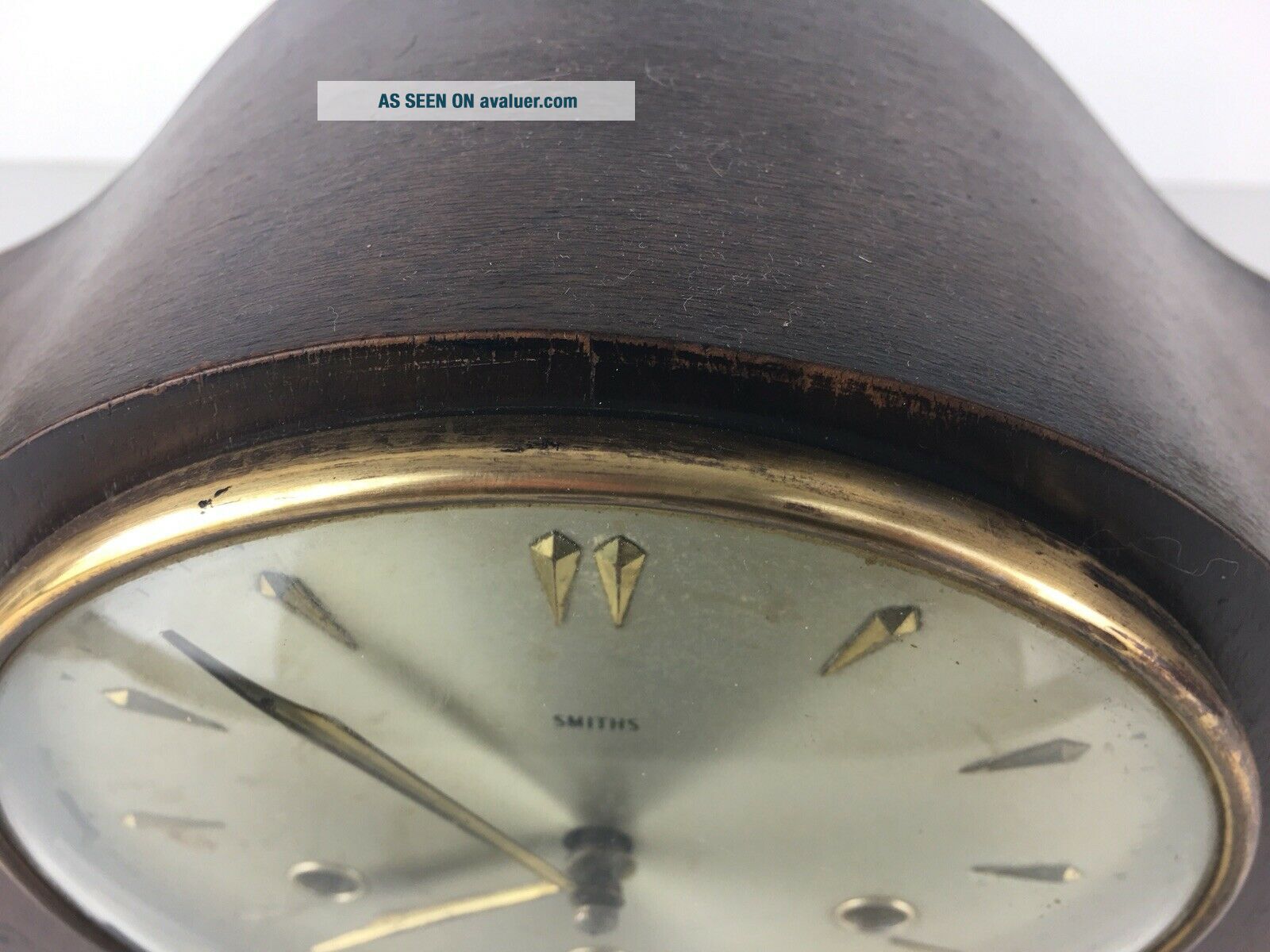 Vintage Smiths West Minister Chime Wooden Mantal Clock With Key | #3809300
