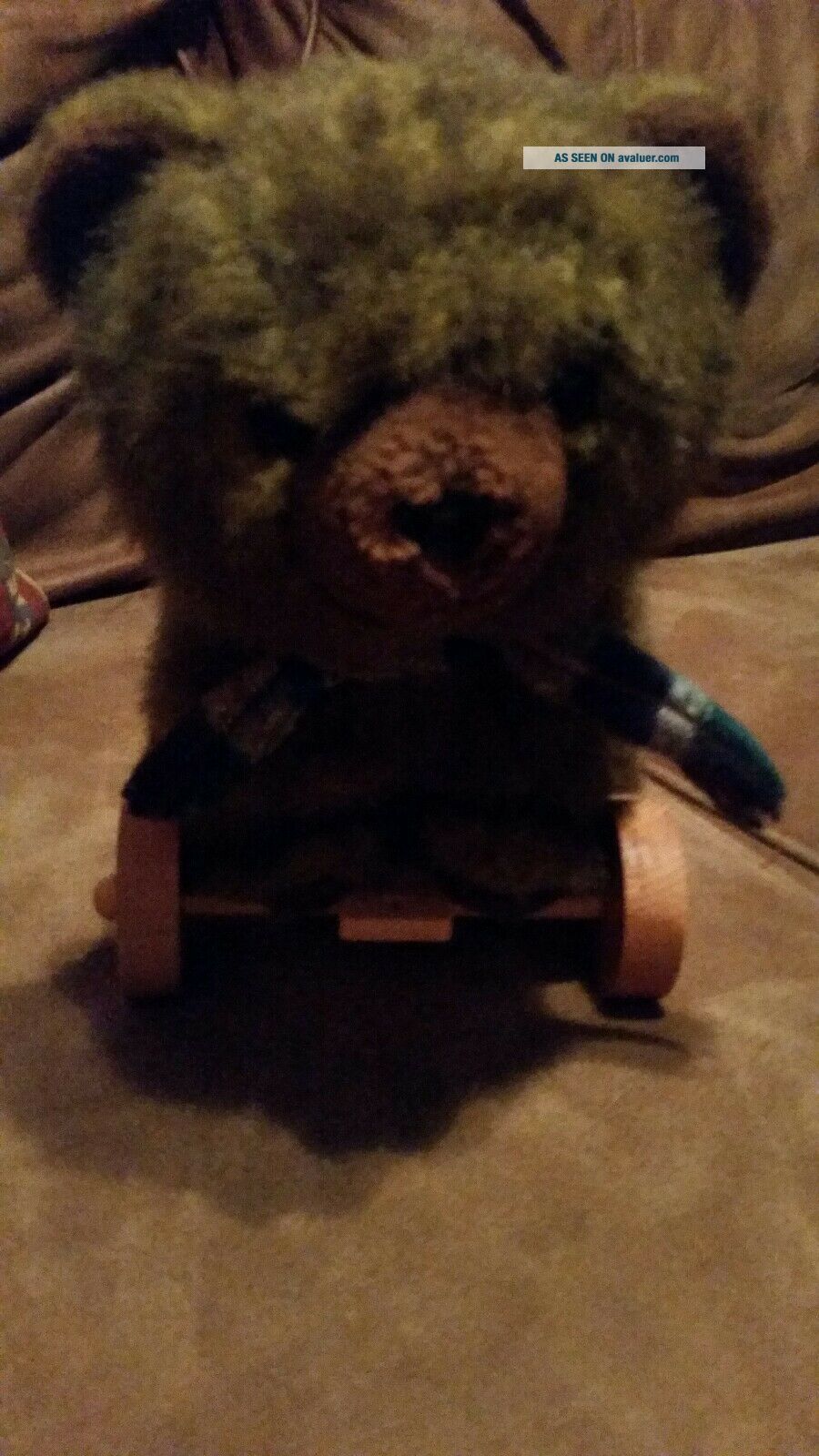 Vintage Teddy Bear On Wheels Toy Stuffed Animal Birthday Childhood ...
