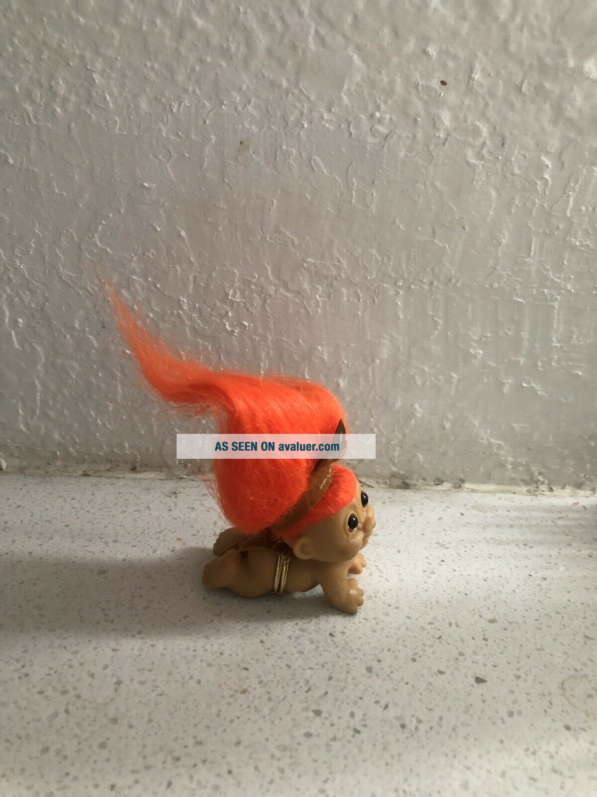 Russ Troll Crawling Baby Indian Thanksgiving Orange Hair Vintage | #3836820