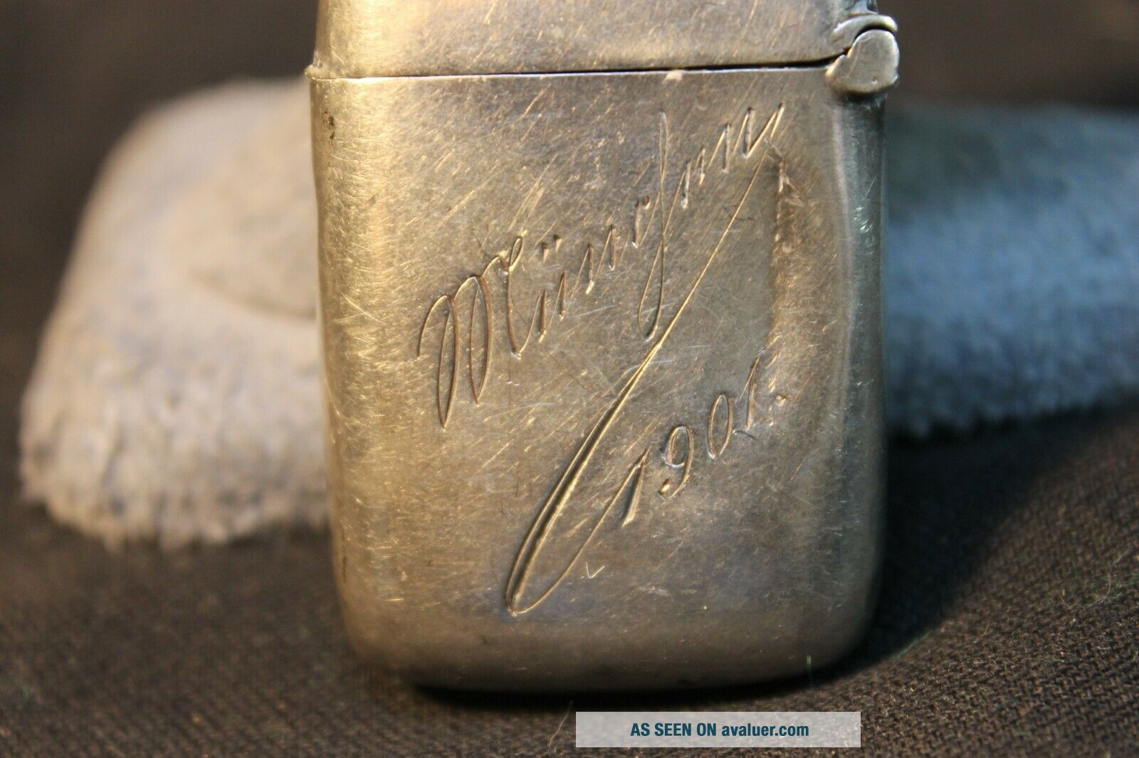 ANTIQUE VICTORIAN 800 SILVER 1901 MATCH SAFE HALLMARKS | #3848886