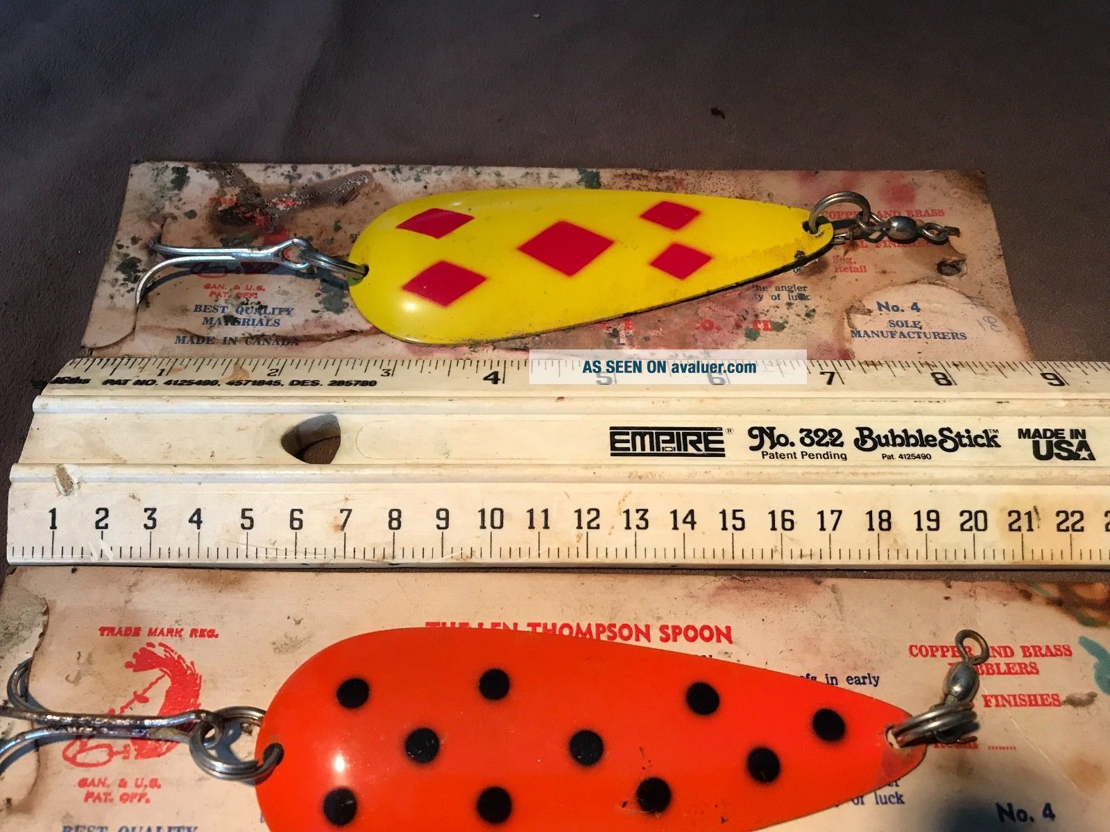 OLD VINTAGE FISHING LURES TACKLE LEN THOMPSON TROLLING SALMON SPOONS ...