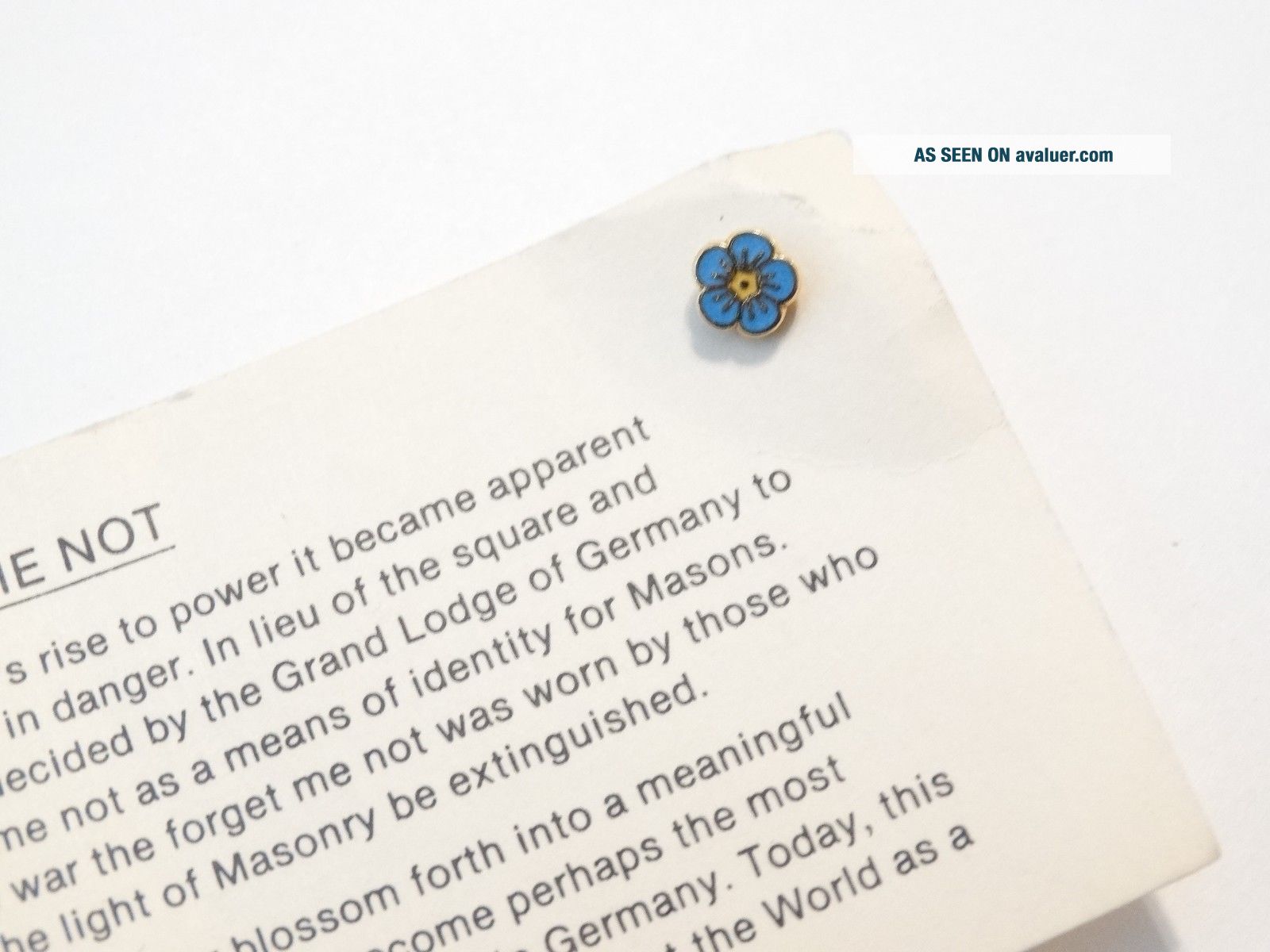 Vintage Forget Me Not Mason Lapel Pin On Card Flower Pin NOS | #3826977