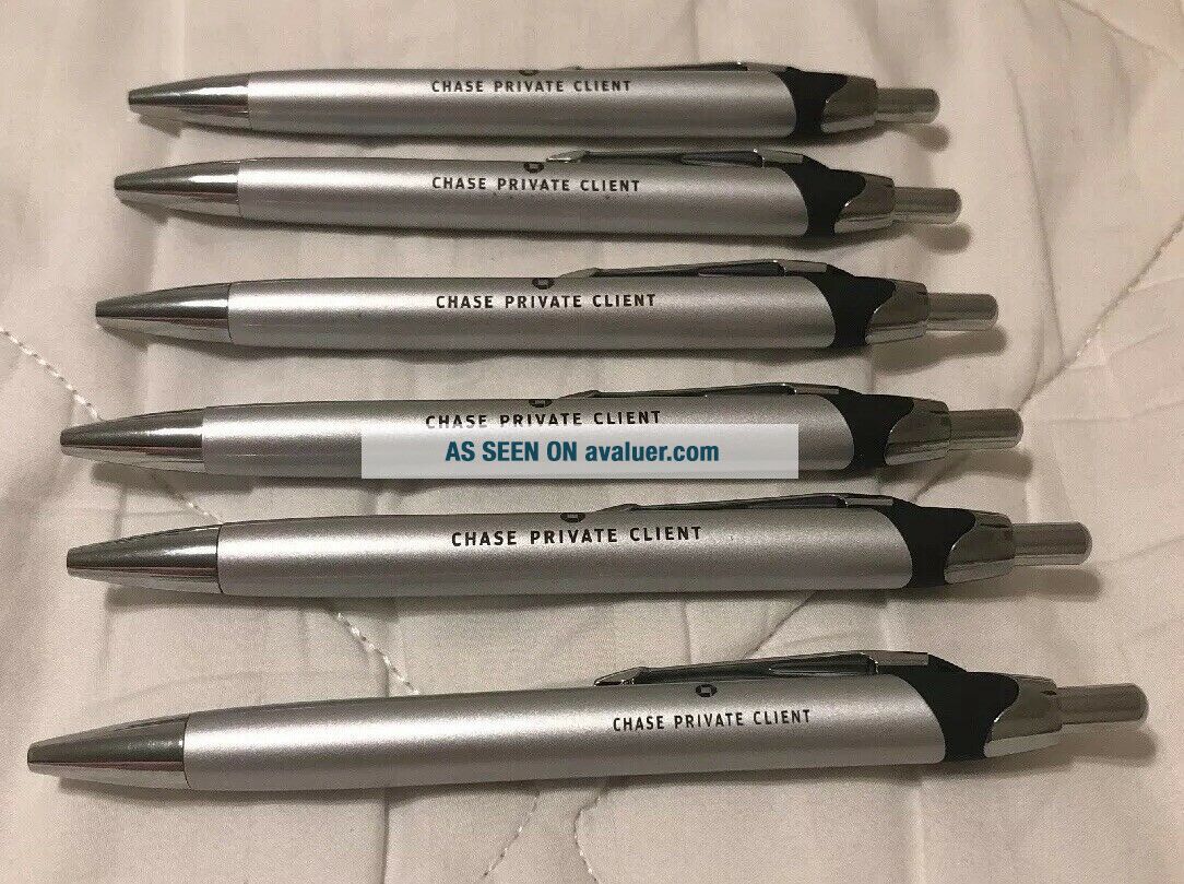 Set Of 6 EXCLUSIVE SILVER CHASE PRIVATE CLIENT LOGO PENS | #3827677