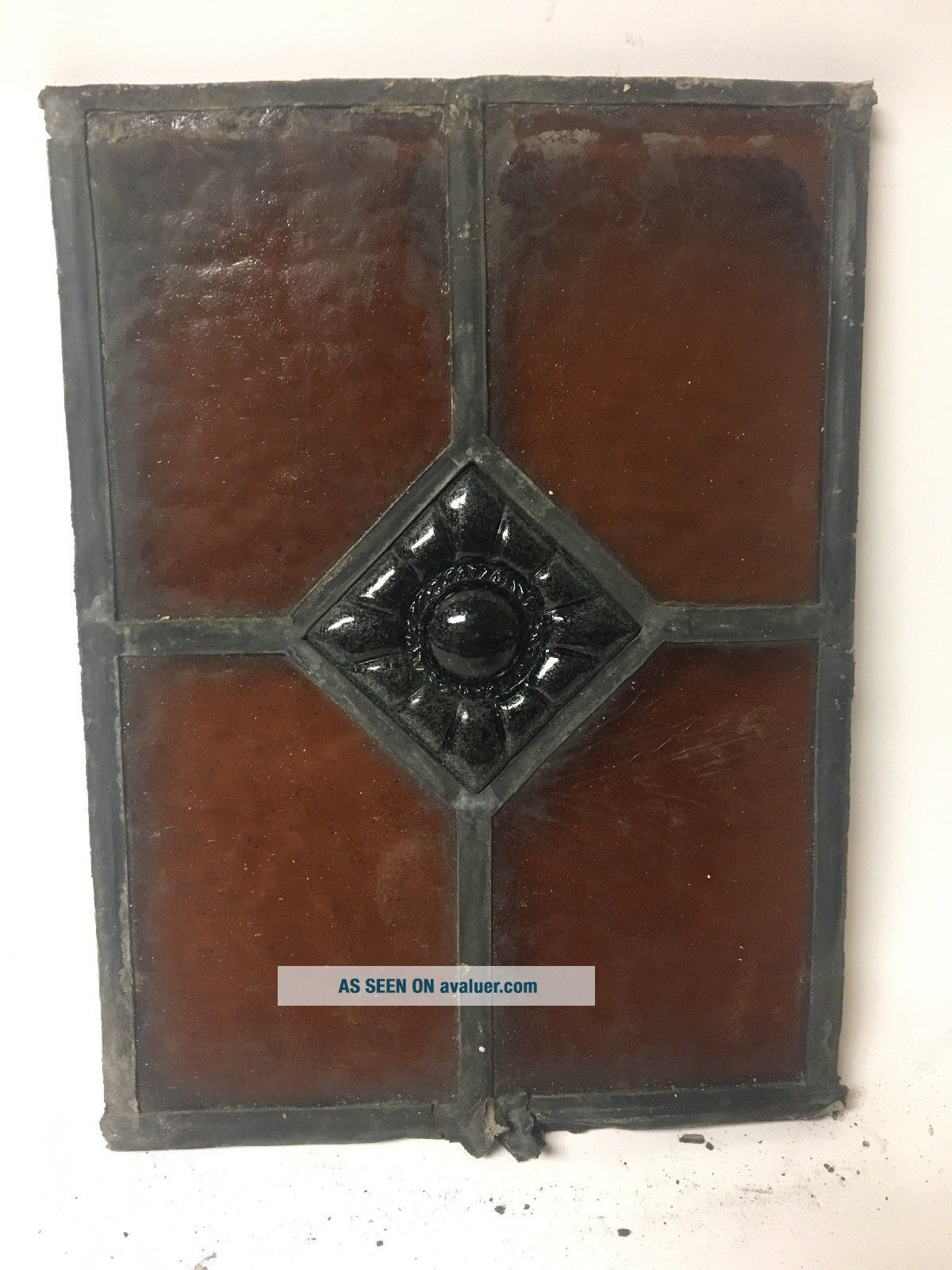 Antique Architectural Salvage Stained Glass Window Jeweled Medallion ...