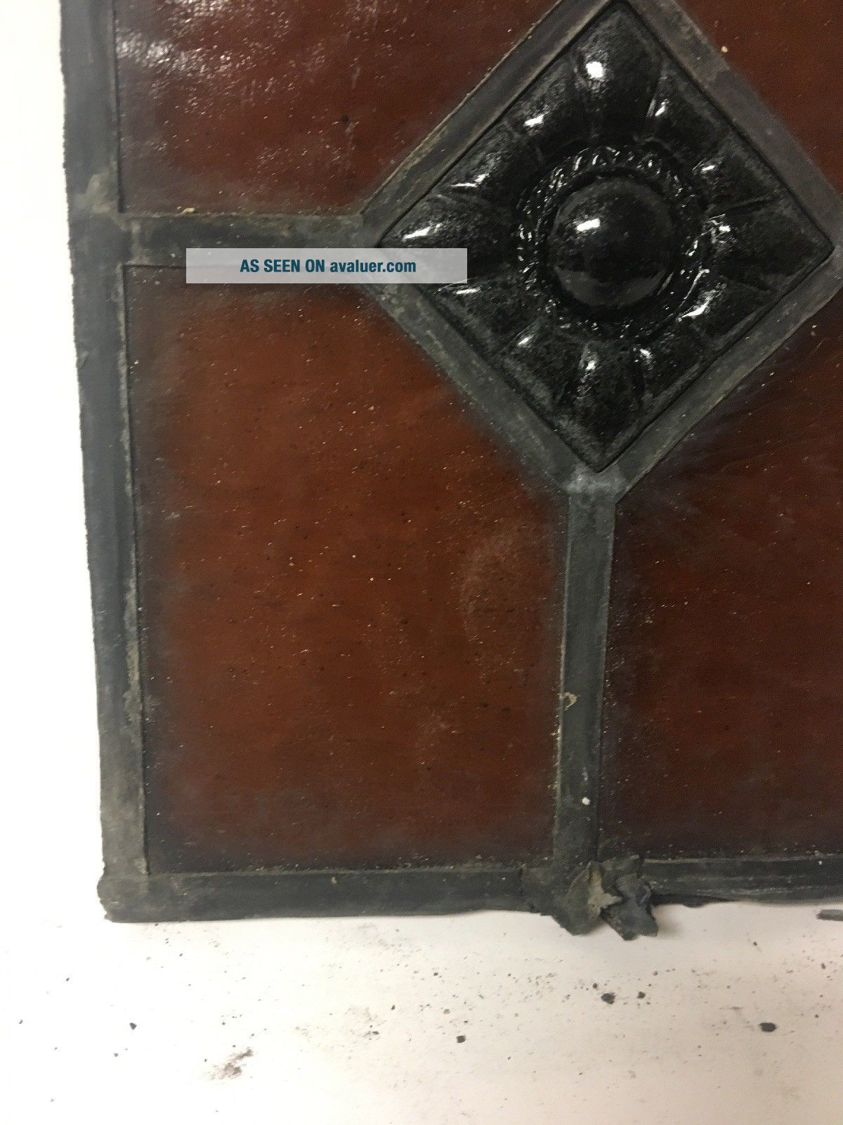 Antique Architectural Salvage Stained Glass Window Jeweled Medallion ...