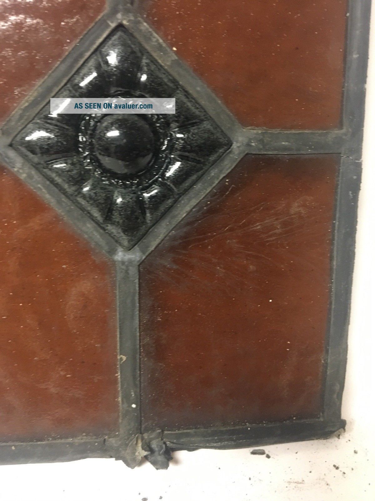 Antique Architectural Salvage Stained Glass Window Jeweled Medallion ...