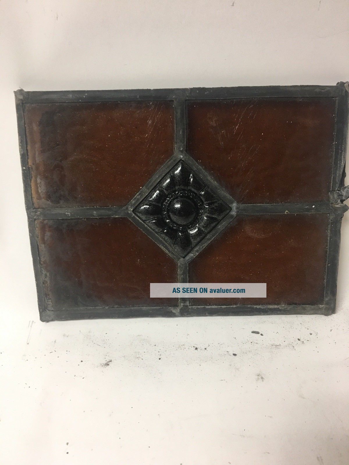 Antique Architectural Salvage Stained Glass Window Jeweled Medallion ...
