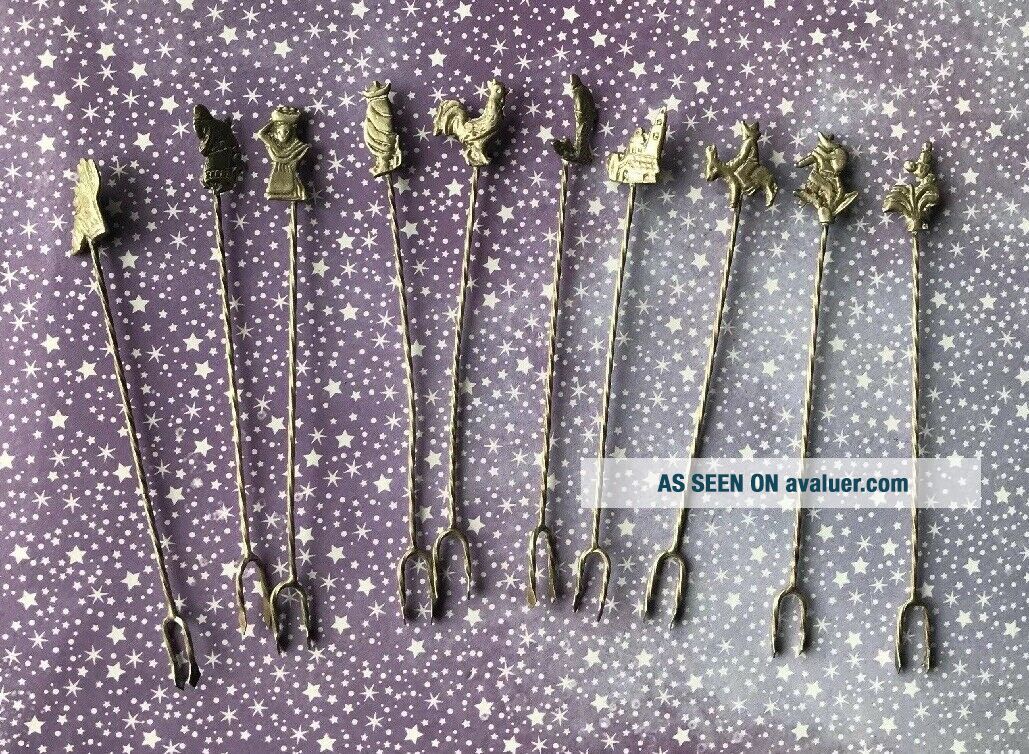 Antique Sterling Silver Appetizer Forks Hors D’ Oeuvres Serving Vintage ...