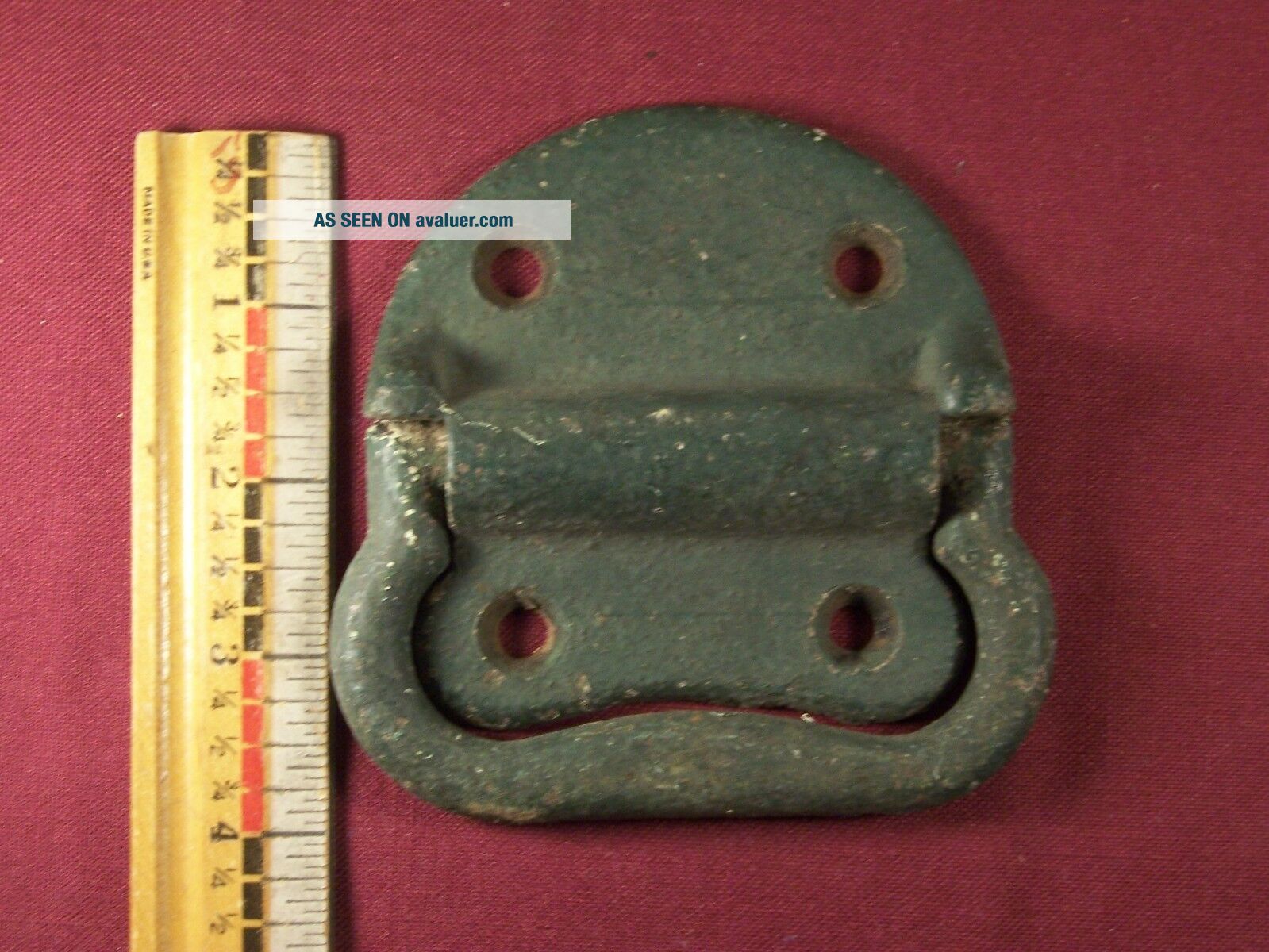 Pair Antique Cast Iron Chest Tool Box Hatch Drop Handle Old Paint ...