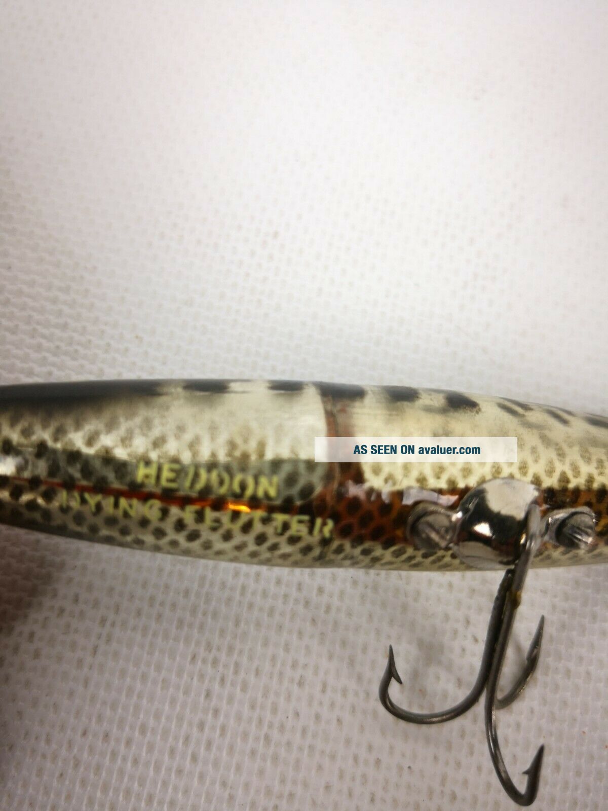 Vintage Heddon Dying Flutter Lure Silver Black With Hook Protectors ...