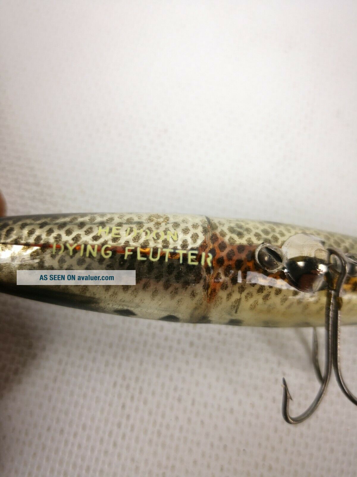 Vintage Heddon Dying Flutter Lure Silver Black With Hook Protectors ...