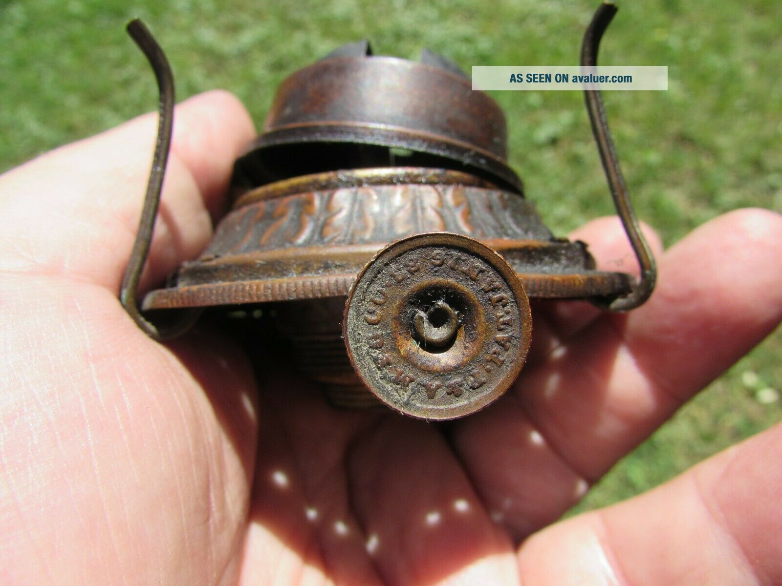 Kerosene Oil Lamp Burner P&A Dated 1883 Antique Brass | #3912826
