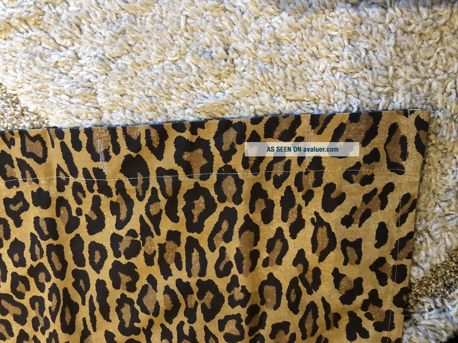 Vintage Leopard Print Shower Curtain Ralph Lauren Cotton Aragon | #3918457