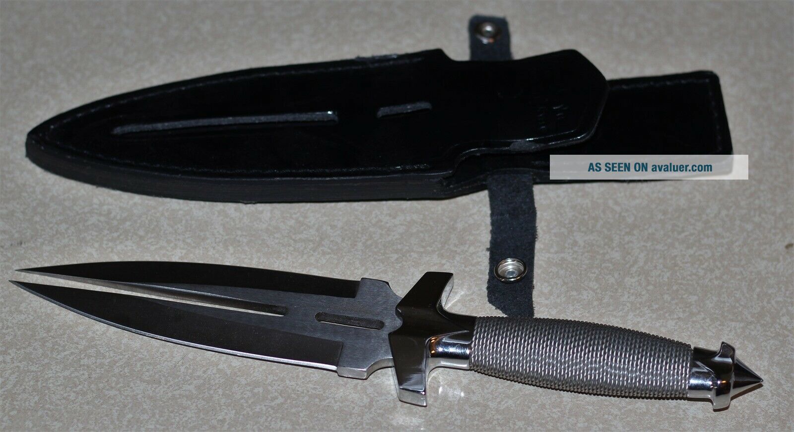Gil Hibben GH453 11 " Double Shadow Dagger Knife With Leather Sheath ...