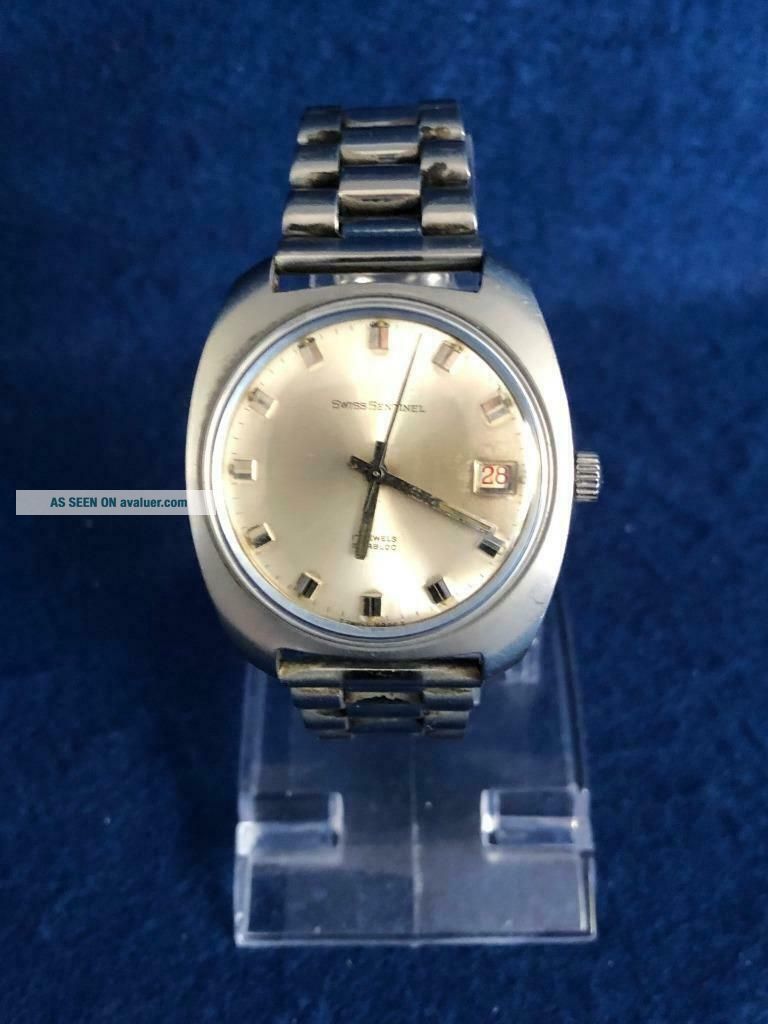 Vintage Swiss Sentinel Automatic Incabloc 17 Jewels Gents Wristwatch ...