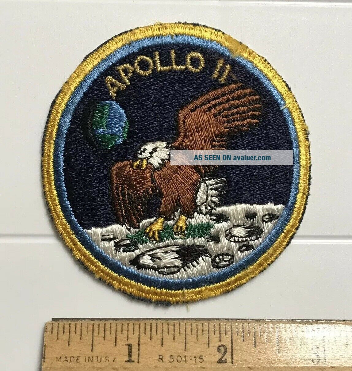 NASA Apollo 11 Lunar Mission Bald Eagle Moon Round Embroidered Souvenir ...