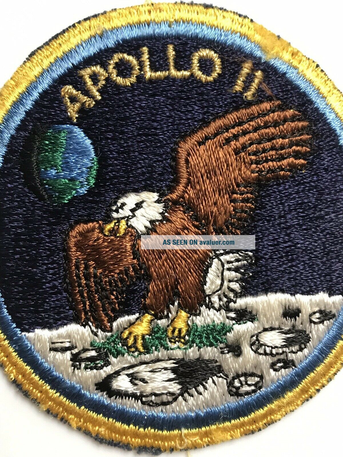 NASA Apollo 11 Lunar Mission Bald Eagle Moon Round Embroidered Souvenir ...