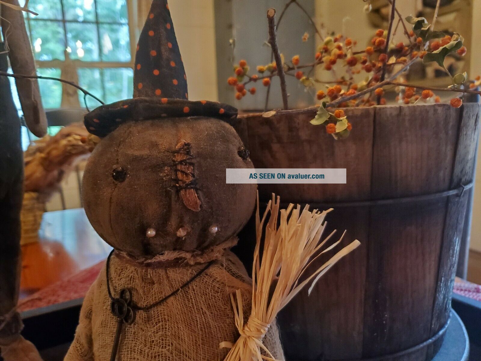 Primitive Pumpkin Stump Doll Halloween Fall | #3993679