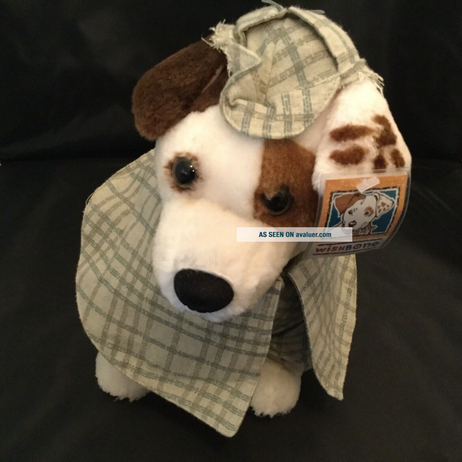 Vintage 1996 WISHBONE JACK RUSSELL TERRIER SHERLOCK HOLMES Plush 12 ...