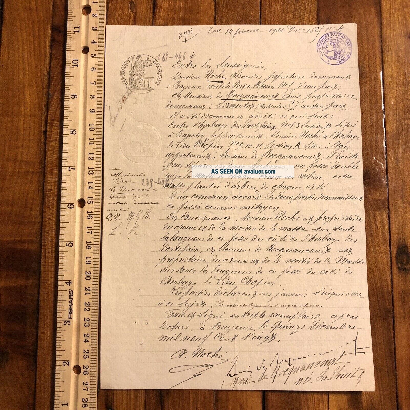 Authentic French Document From 1800’s Legal Work Paper Handwritten ...