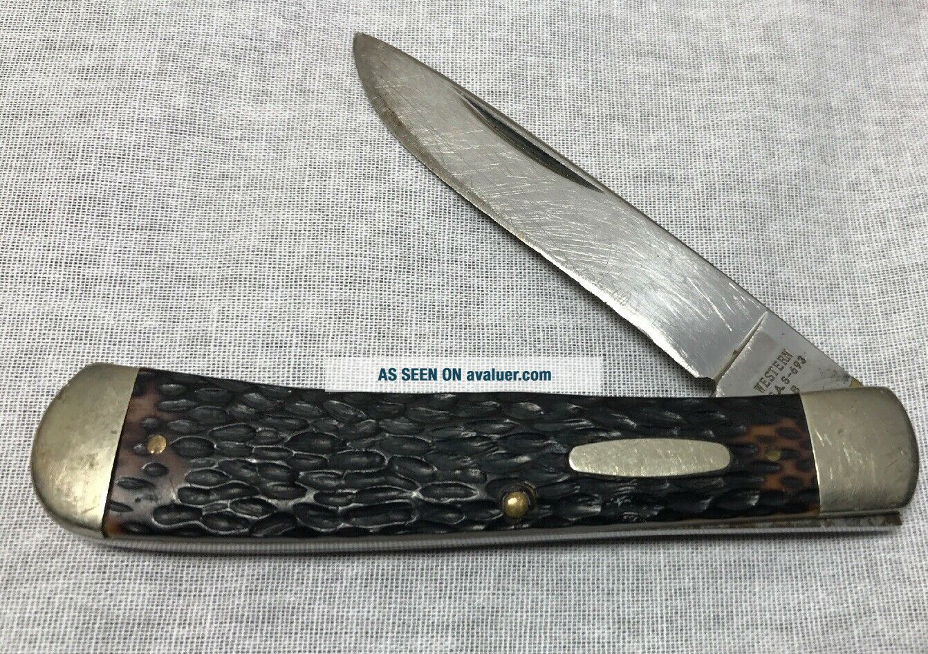 VINTAGE ' 80 WESTERN USA S - 693 BIG TRAPPER FOLDING HUNTER KNIFE OLD ...