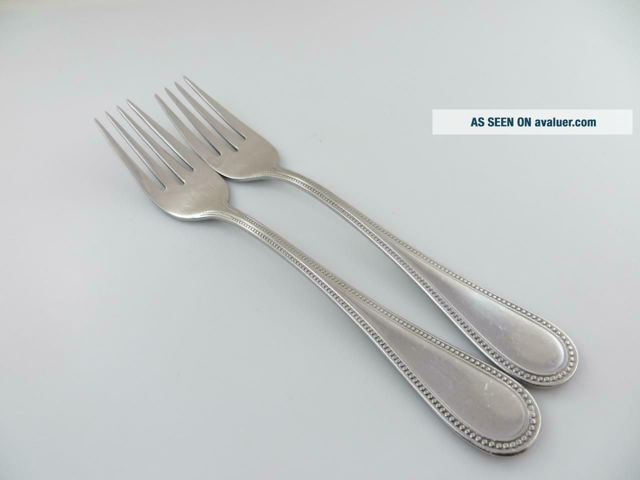 2 Salad Forks BEADED ANTIQUE Towle Germany 18/8 Stainless Steel ...