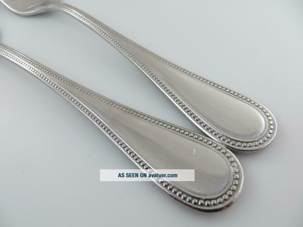 2 Salad Forks BEADED ANTIQUE Towle Germany 18/8 Stainless Steel ...