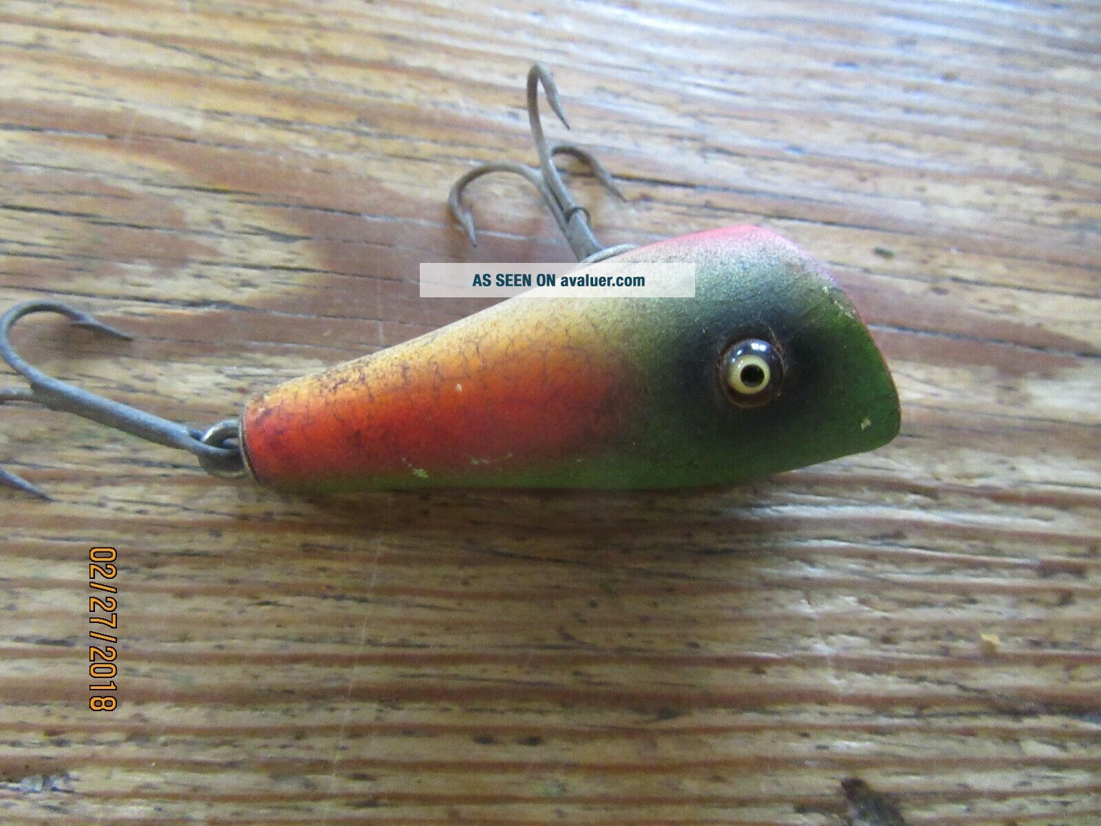 Vintage Creek Chub Fishing Lure Wood With Glass Eyes | #4028481