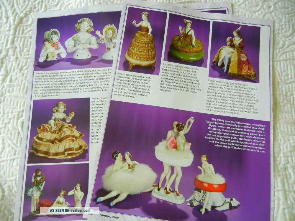 8p History Article - Antique Bisque Tea Ladies Pincushion Powder Box ...
