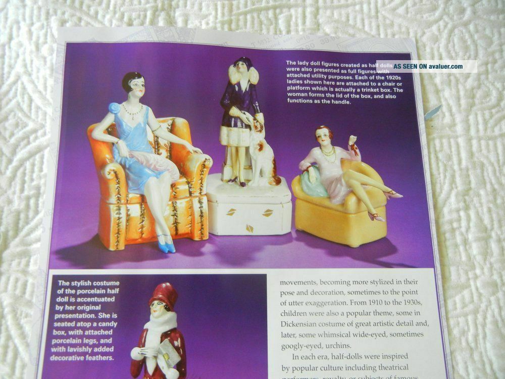 8p History Article - Antique Bisque Tea Ladies Pincushion Powder Box ...