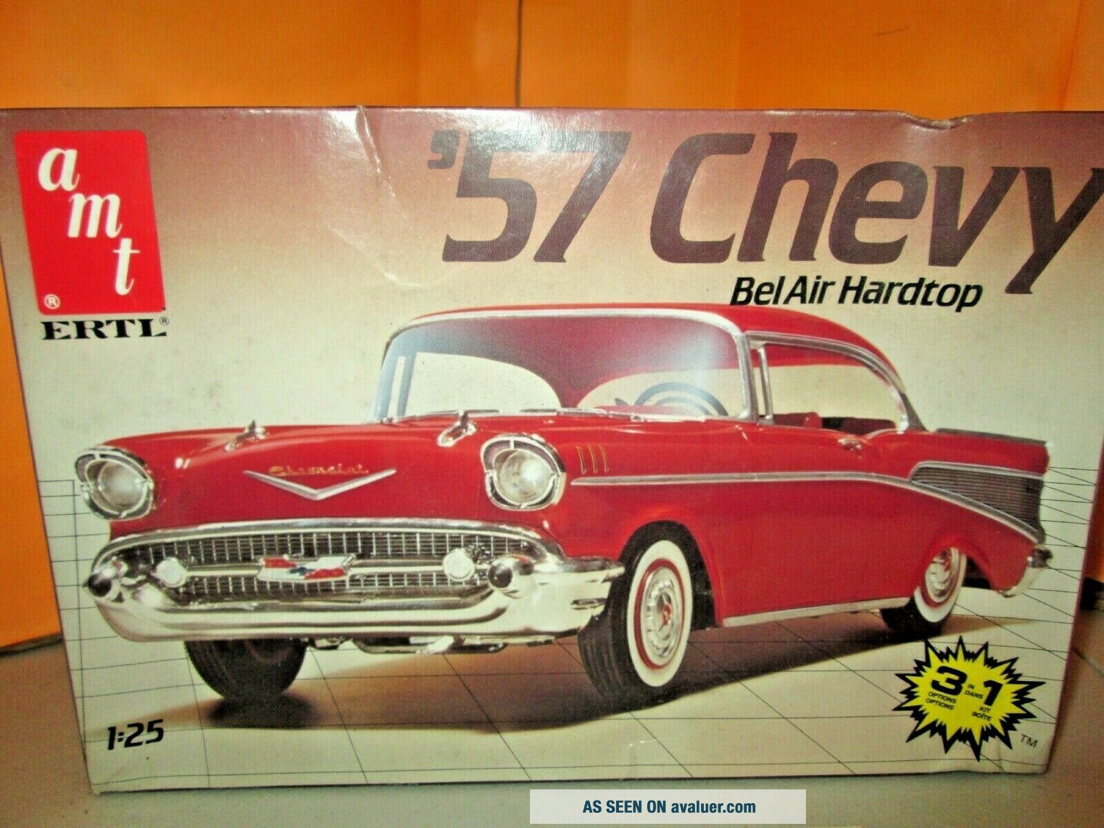 Vintage AMT Ertl 1957 Chevy Bel Air Hardtop Model Kit 6563 1:25 Scale ...