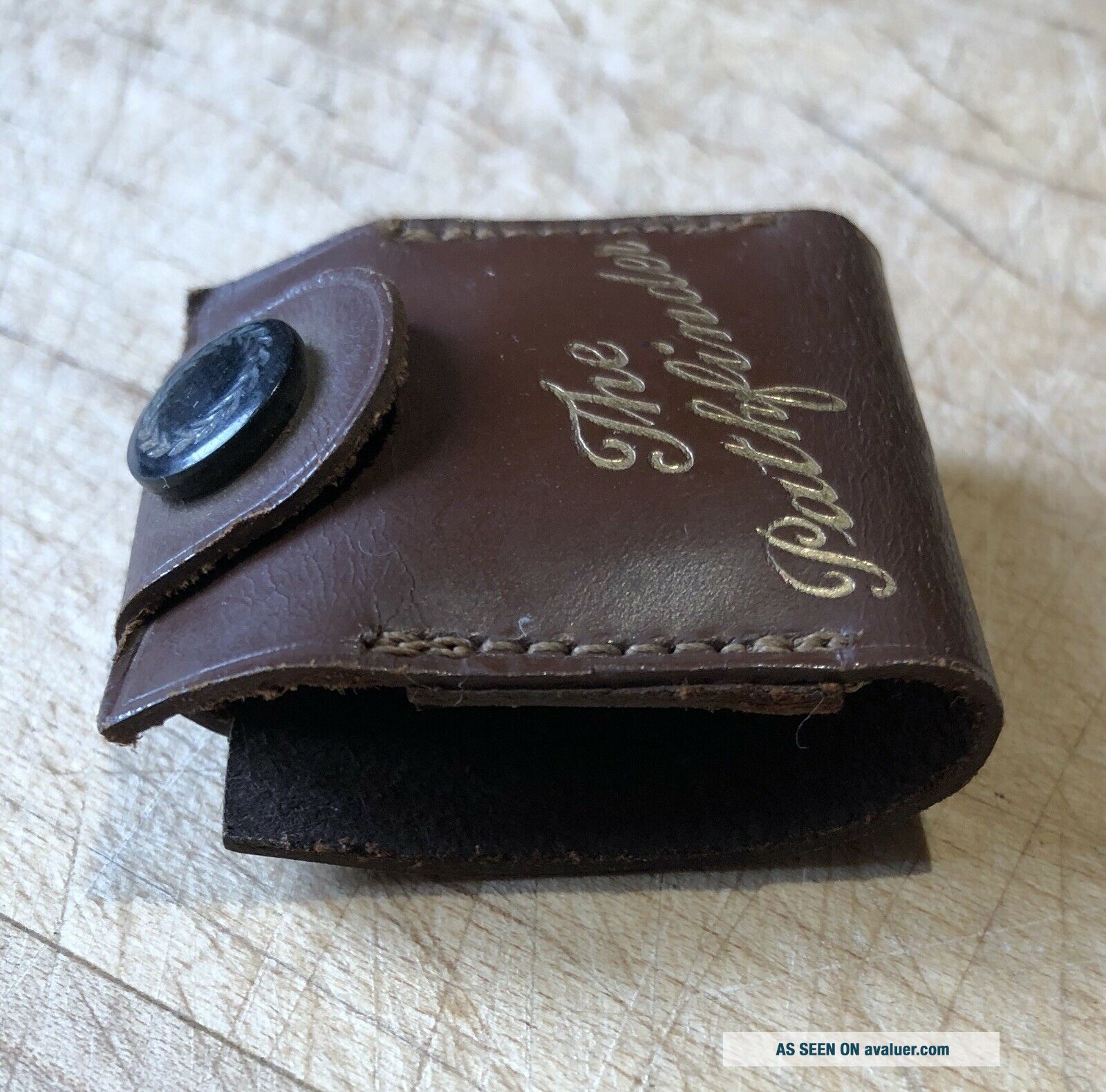 Vintage “The Pathfinder” Brass Pocket Compass Miniature In Leather Case ...