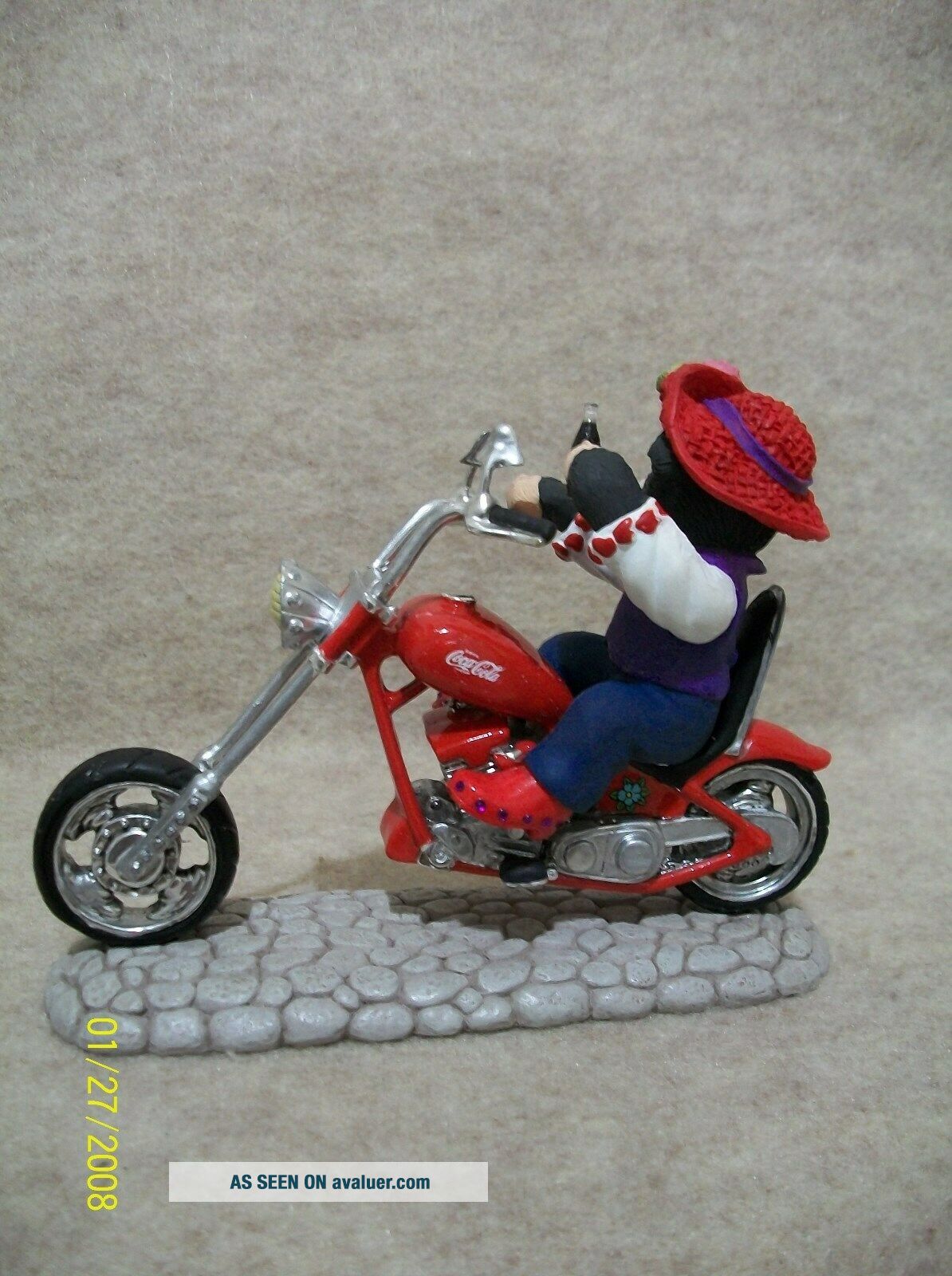 Red Hot Mama And Coca Cola - Cow Motorcycle Figurine | #4053212