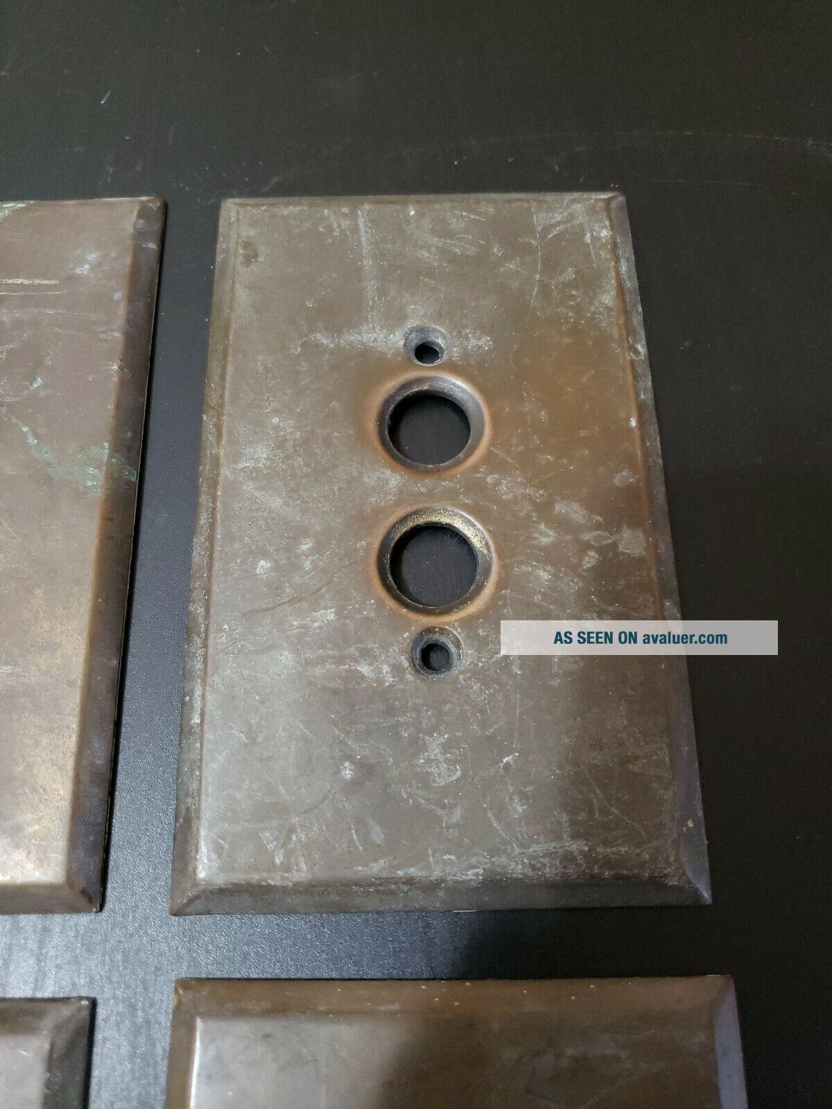 4 Vintage Brass Push Button Light Switch Plate Covers | #4066908