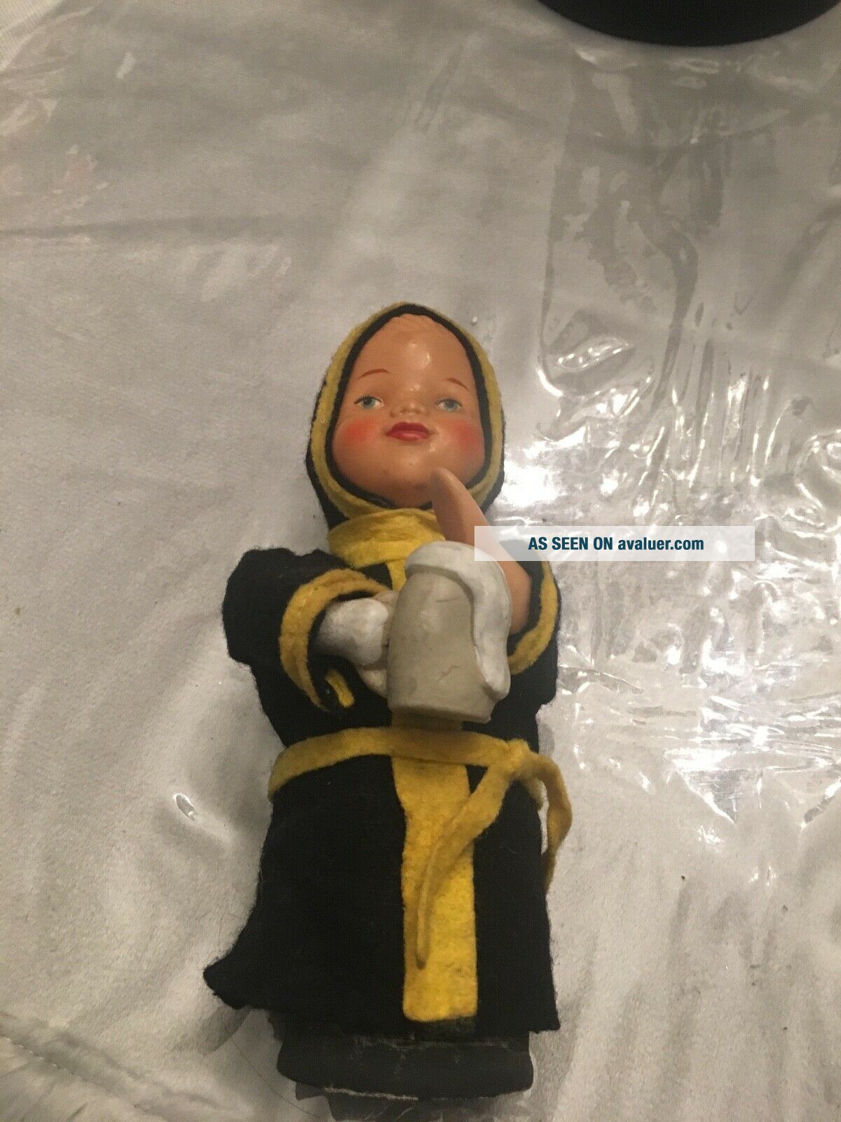 Vintage German Felt & Composition Doll With Beer In Hand 7 ' | #4100350
