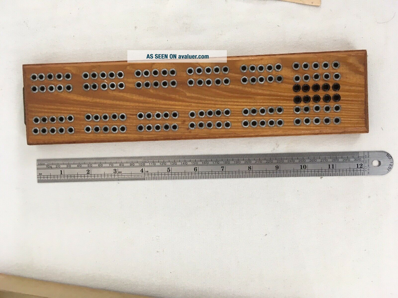 Vintage Antique Wood Cribbage Board | #4104793