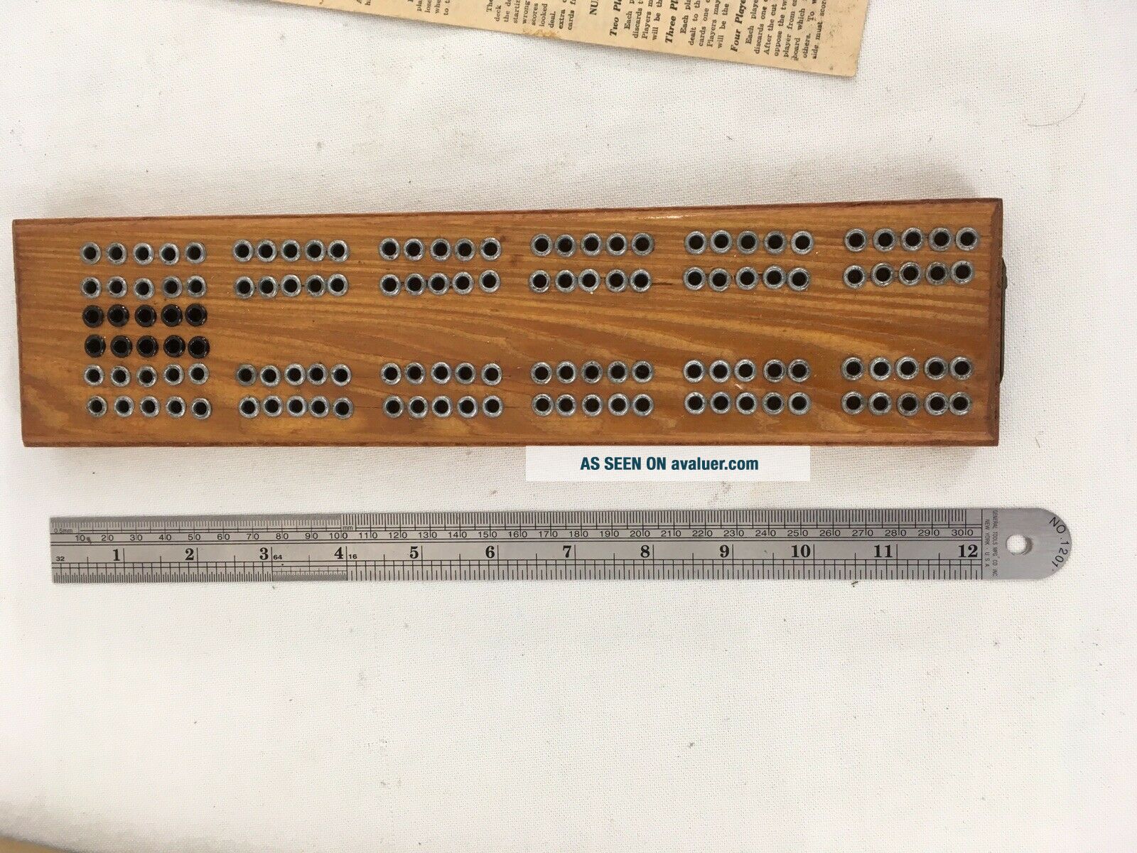 Vintage Antique Wood Cribbage Board | #4104793