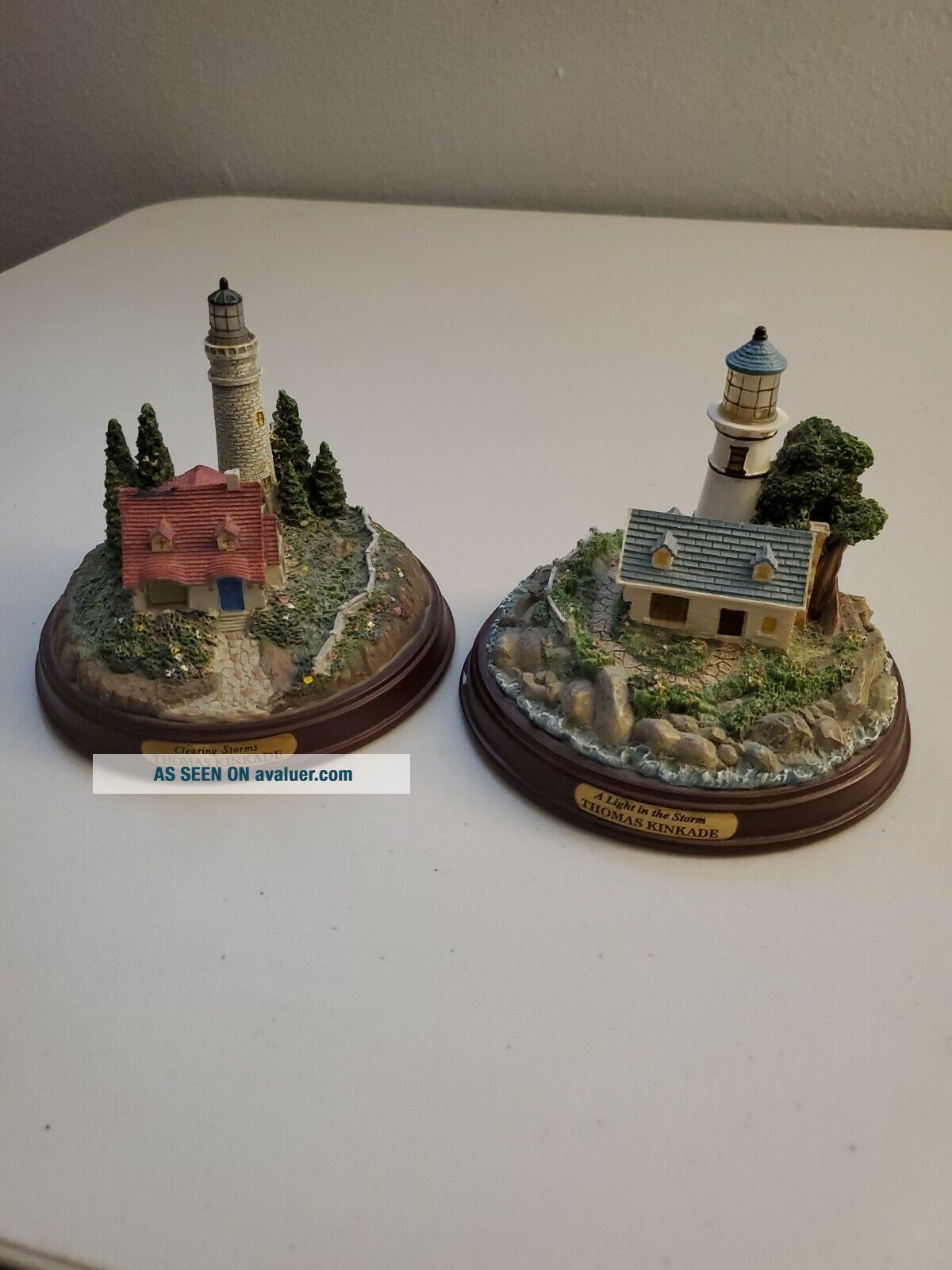 Thomas Kinkade Light Up Lighthouse Statues Clearing Storms & Light In ...