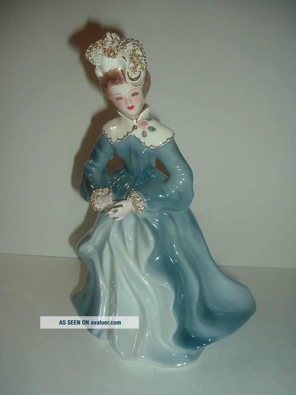 Florence Ceramics Shirley In Blue Gown Lady Figurine | #4115632