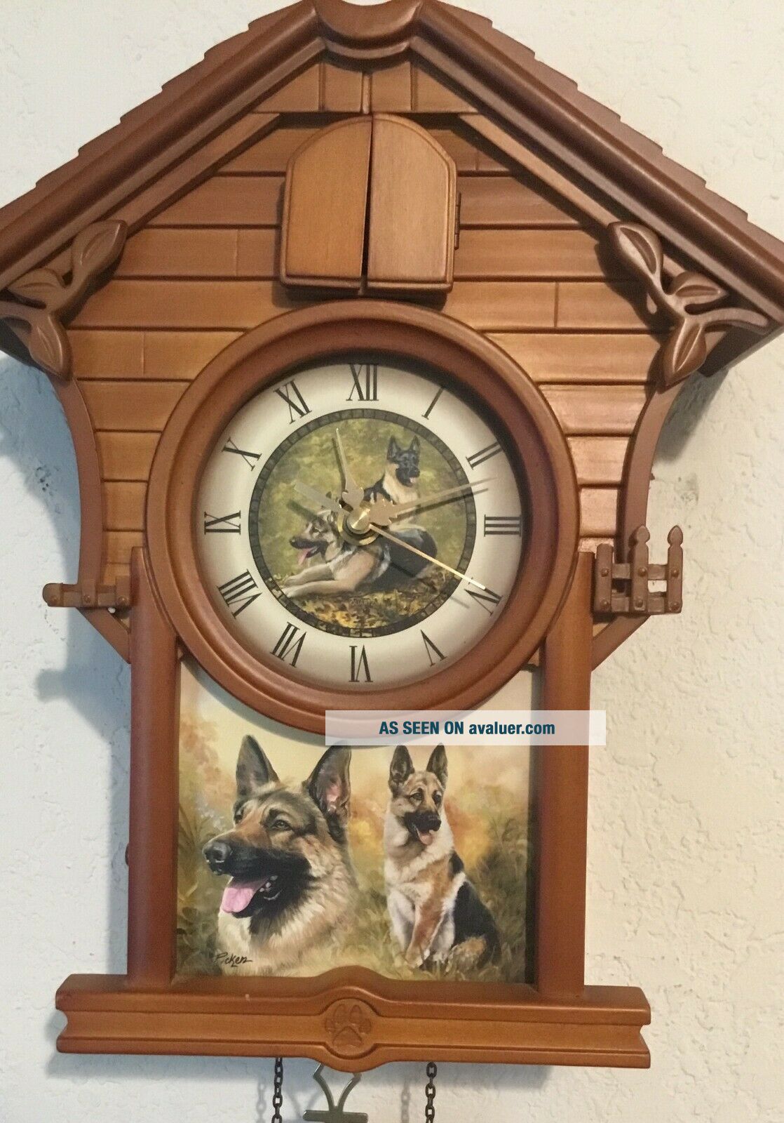 Bradford Exchange German Shepherd Cuckoo Clock - 2008 Limited Edition ...