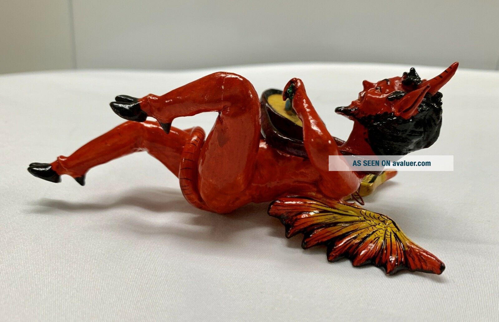 Red Devil Musician Ornament Sculpture Peru Folk Art Horn Drummer Drum ...
