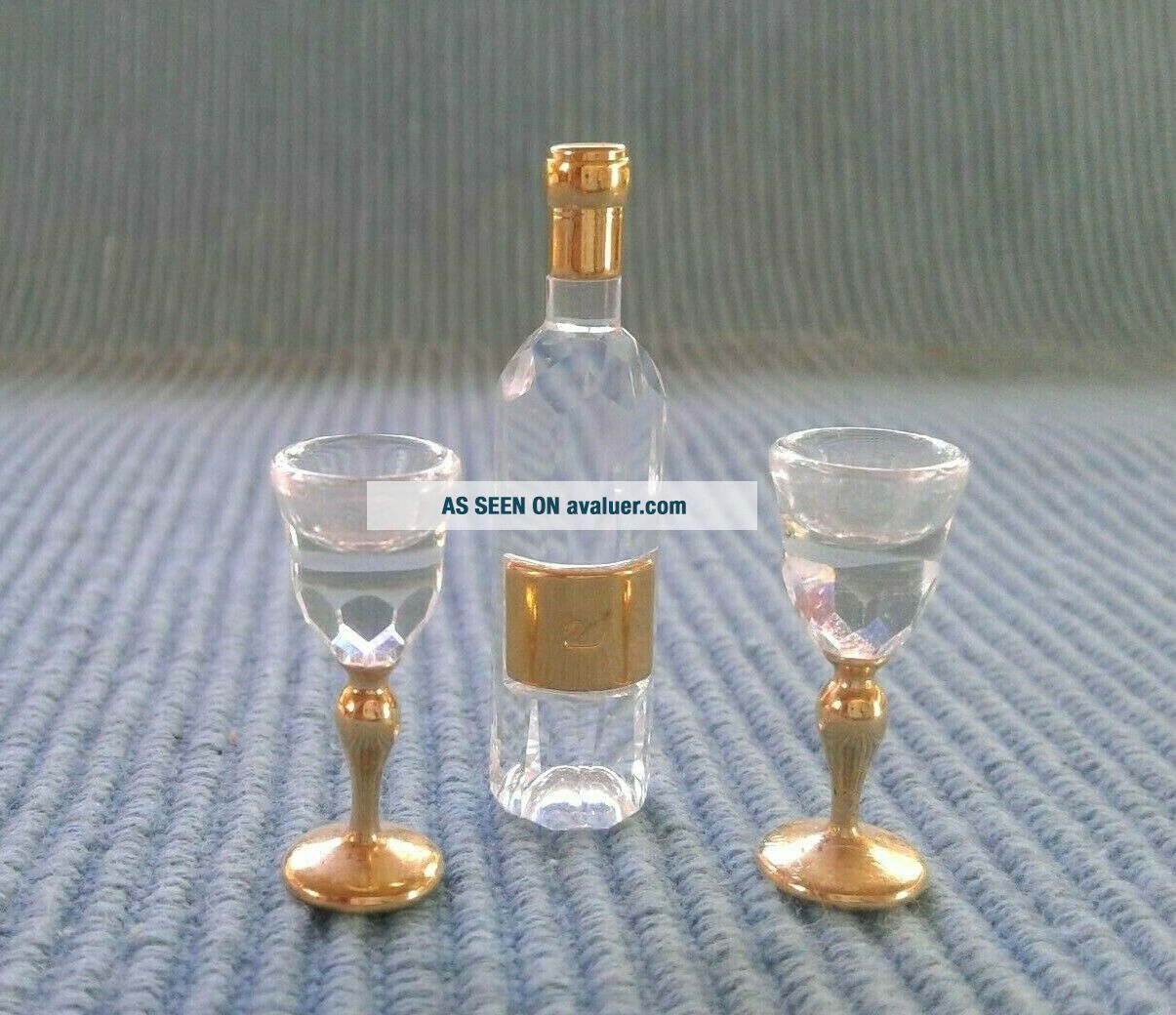 RETIRED Swarovski Crystal Memories Wine Set Bottle Basket Glass 235676 ...